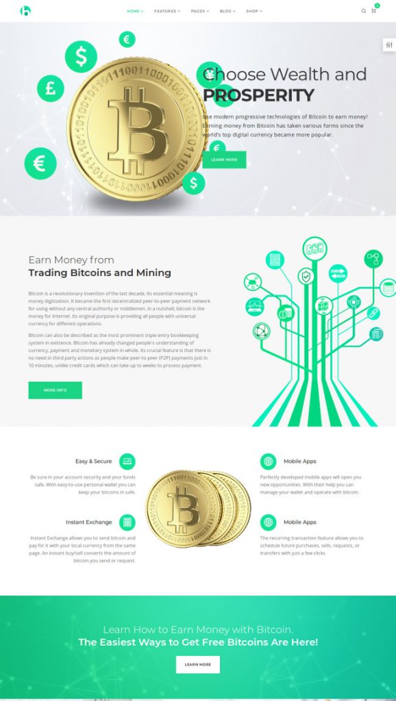 Los 5 Mejores Plantillas para Bitcoins y Criptomonedas de WordPress