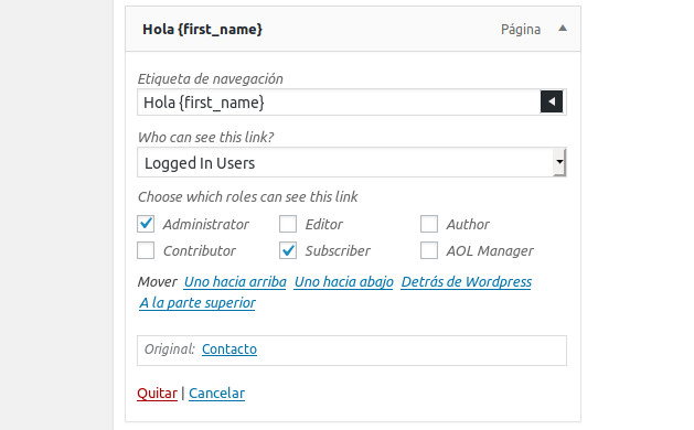 Mostrar Menú Personalizado Cuando un Usuario Inicia Sesión en WordPress